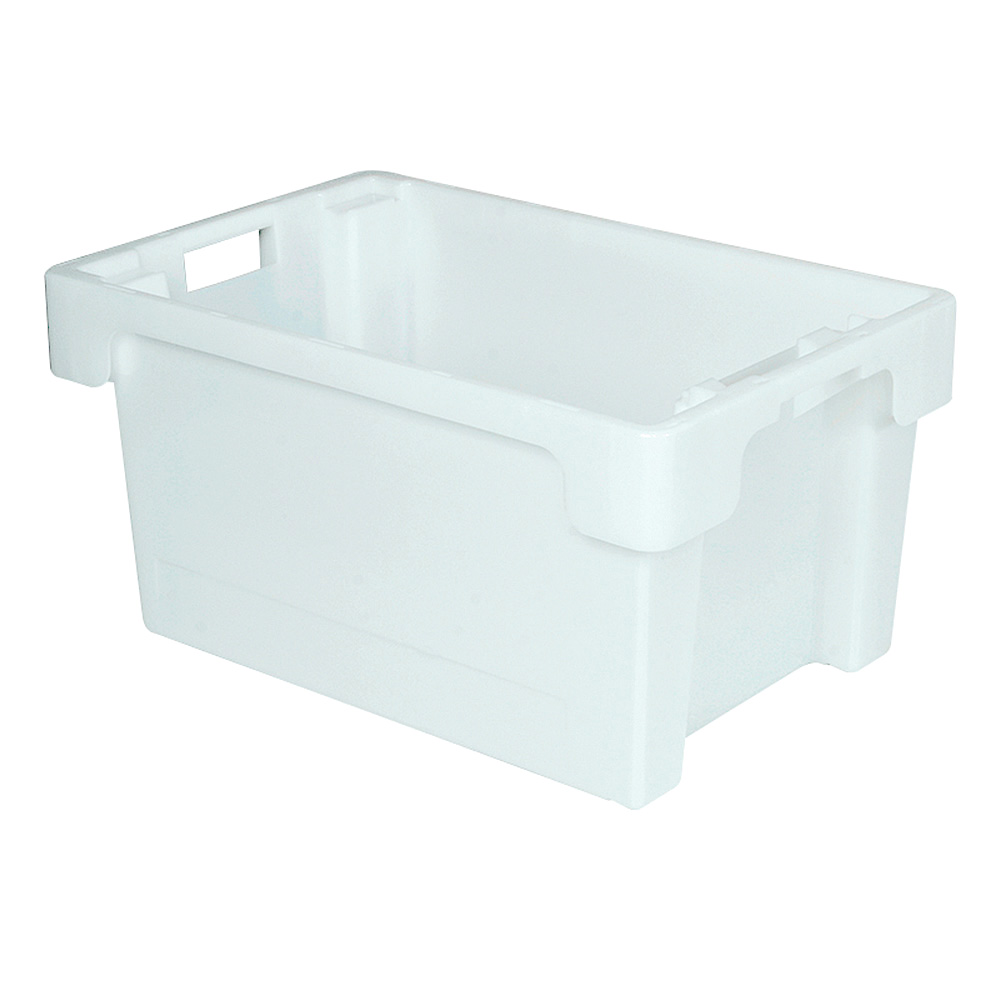 Drehstapelbehälter, LxBxH 600x400x300 mm, 50 Liter, weiß | 600 x 400 mm ...