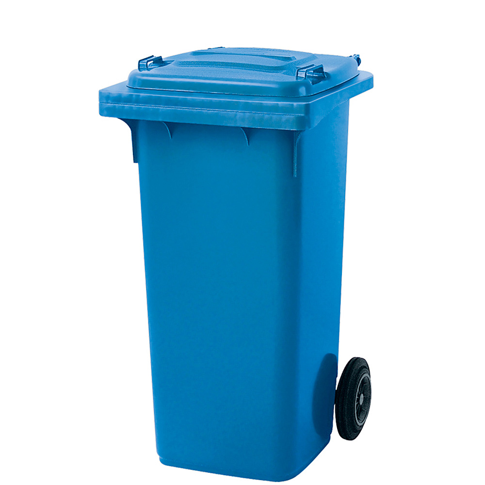Müllbehälter, 120 Liter, blau, BxTxH 480x550x930 mm, Polyethylen (PE-HD ...