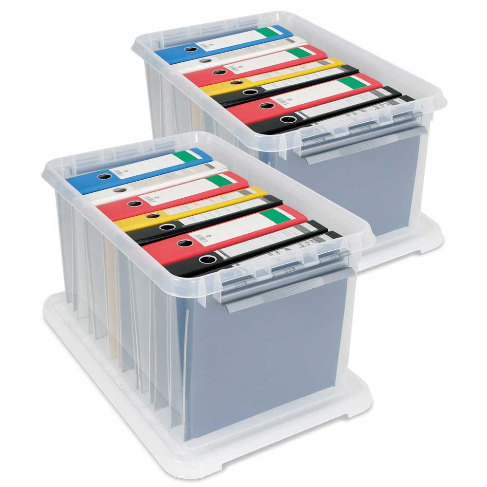 Ordnerboxen-Set mit Deckel, Inhalt 62 Liter, LxBxH 600x400x340 mm ...